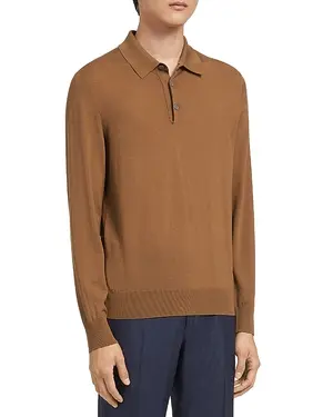 Ermenegildo Zegna CASHSETA LIGHT ニットポロ Zegna Vicuna Cashseta Light Polo Shirt - Dark Beige | Editorialist